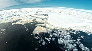 Ice floe floating in the ocean | Stock Video | Pond5