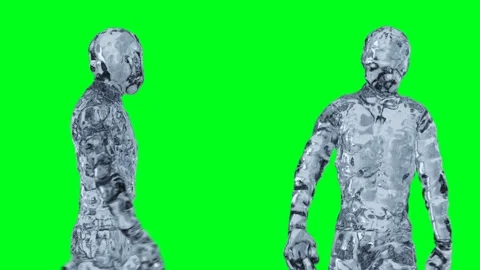 Ice, glass man character animation. Isol... | Stock Video | Pond5