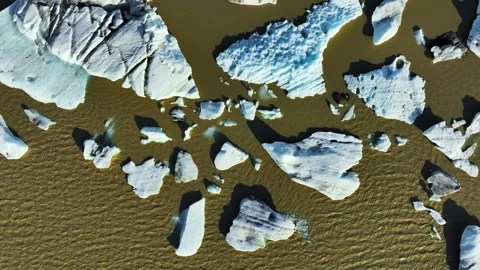 Iceberg Float Brown Glacier Lagoon Warmi... | Stock Video | Pond5