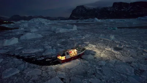 Icebreaker ship cod fishing boat, Greenl... | Stock Video | Pond5