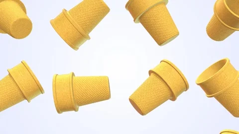 Icecream Cones Falling on a Light Blue B... | Stock Video | Pond5