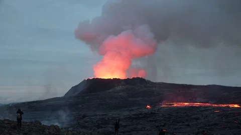 Iceland. Amazing volcanic eruption of th... | Stock Video | Pond5