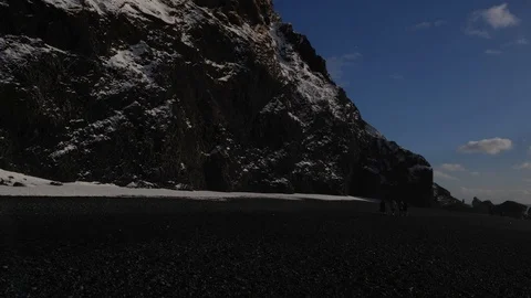 Iceland Black Sand Beach Reveal Basalt R... | Stock Video | Pond5
