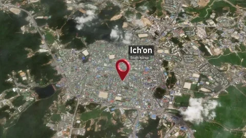 Ich'on City Map Zoom (South Korea) from ... | Stock Video | Pond5