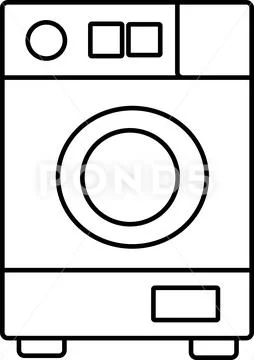 Icon black outline washing machine: Graphic #198193161