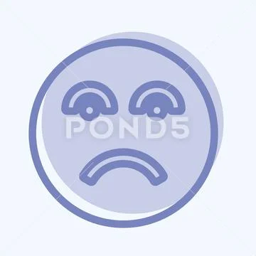 Icon Emoticon Disappointed. suitable for Emoticon symbol. two tone ...