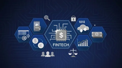 Icon Fin-tech, Financial technology and ... | Stock Video | Pond5