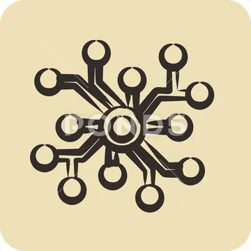 Icon Neural Network. related to Machine Learning symbol. hand drawn ...