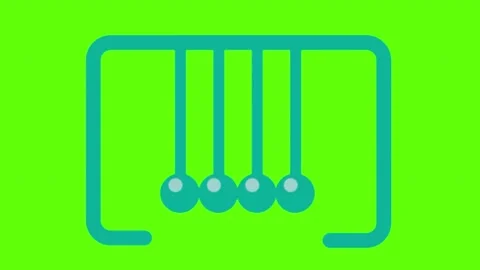 Icon of Newton's cradle on the green scr... | Stock Video | Pond5