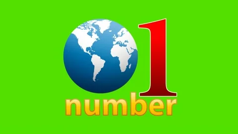 Icon number one and globe. Concept of th... | Stock Video | Pond5