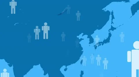 icon people moving around the world map | Stock Video | Pond5