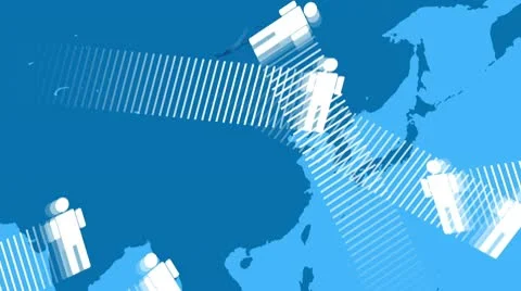 icon people moving around the world map | Stock Video | Pond5