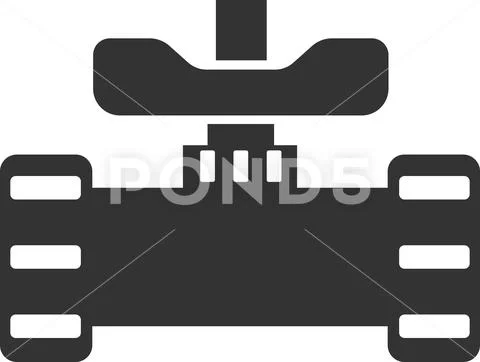 Icon of a pipe with a gate valve. Black silhouette. Illustration #151459276