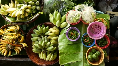 Iconic asian Lat Mayom floating market. ... | Stock Video | Pond5