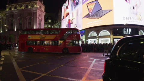 London Bus Night Stock Footage ~ Royalty Free Stock Videos | Pond5
