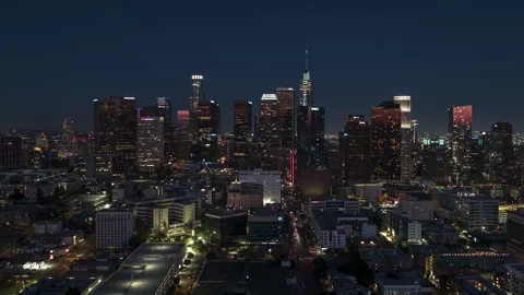 Iconic Downtown LA, Aerial View Shot of ... | Stock Video | Pond5