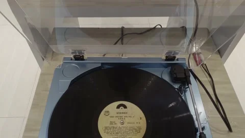 An iconic old style record player in a P... | Stock Video | Pond5