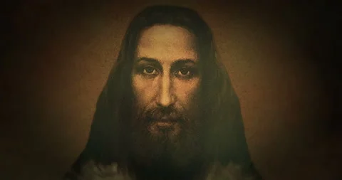 The Iconic Portrait of Jesus Christ in M... | Stock Video | Pond5