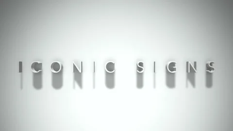 iconic signs 3D title animation white te... | Stock Video | Pond5