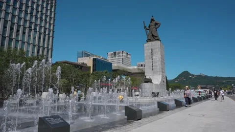 Iconic statue of Admiral Lee Sun-sin and... | Stock Video | Pond5
