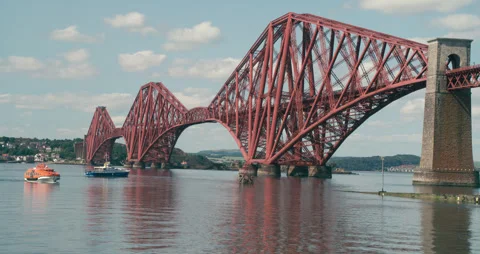 Iconic view of Edinburgh's Forth Bridge ... | Stock Video | Pond5
