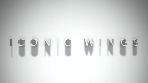 iconic wings 3D title animation white te... | Stock Video | Pond5