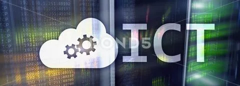 ICT - information and communications technology concept on server room ...