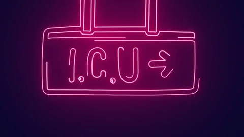 ICU emergency room sign animation | Stock Video | Pond5