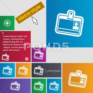 Id card icon sign. buttons. Modern interface website buttons with ...