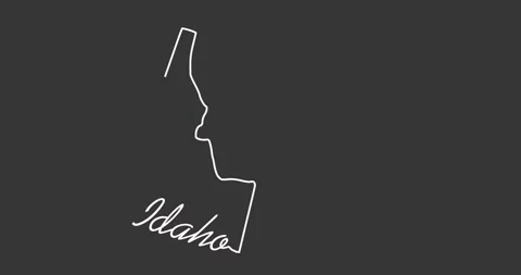 Idaho state map outline. Continuous one ... | Stock Video | Pond5