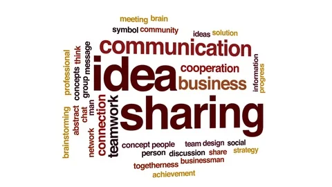 Idea sharing animated word cloud, text d... | Stock Video | Pond5