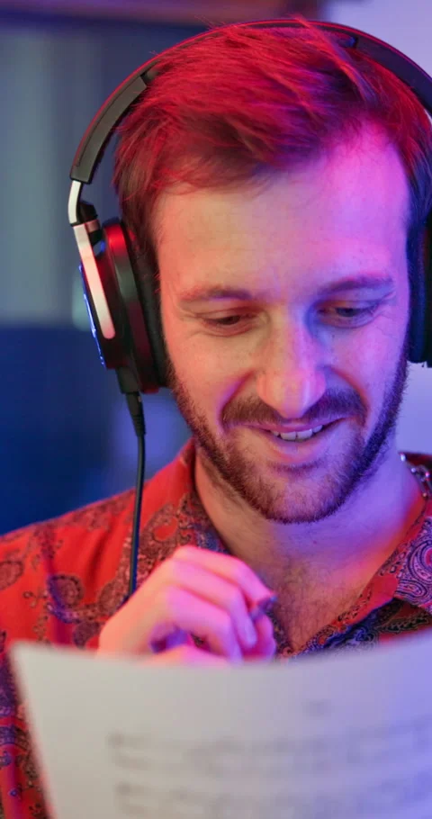 Ideas, music and singer writing in studi... | Stock Video | Pond5