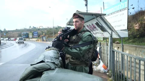 IDF soldier armed with sniper rifle behi... | Stock Video | Pond5