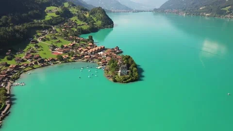 Idyllic view of the Iseltwald village by... | Stock Video | Pond5