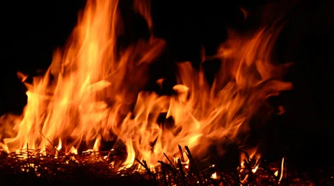 igniting fire isolated on black backgrou... | Stock Video | Pond5