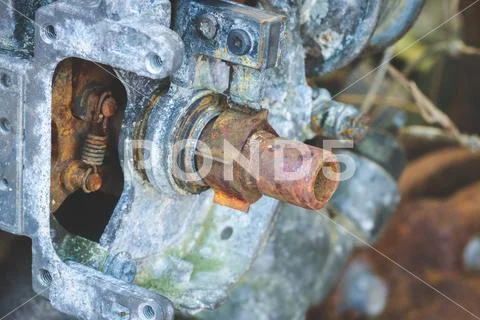 Ignition System of Old Car Engine Close Up Vintage Stock Image #93167711