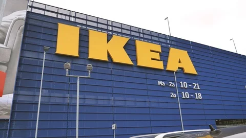 Ikea logotype on the facade in Delft, Ne... | Stock Video | Pond5