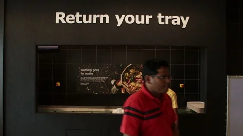 Ikea-Restaurant-tray-return | Stock Video | Pond5