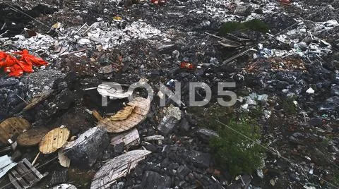 Illegal Outdoor Garbage Dump Aerial View. Environmental Pollution ~ Hi ...