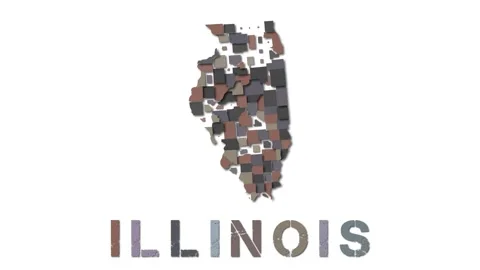 Illinois map with paper regions. Animate... | Stock Video | Pond5