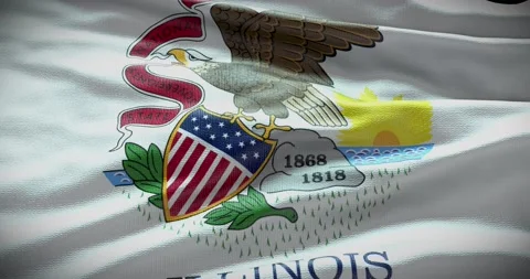 Illinois state flag waving background. 4... | Stock Video | Pond5