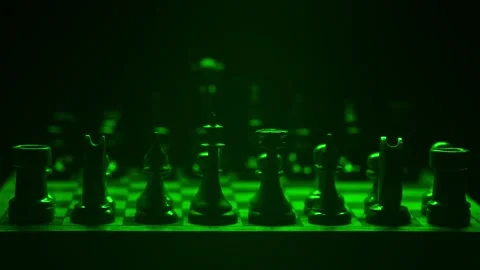 Illuminated chess with rgb light effect. | Stock Video | Pond5