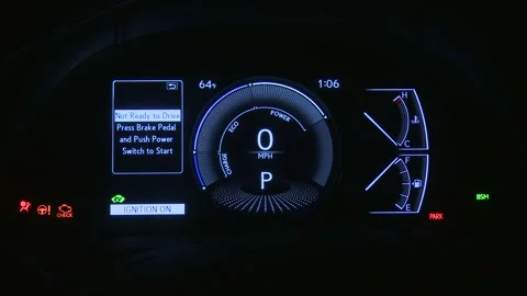 Illuminated dashboard speedometer and rp... | Stock Video | Pond5