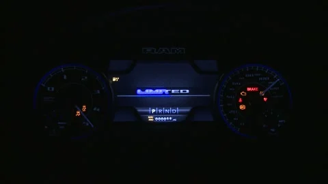 Illuminated dashboard speedometer and rp... | Stock Video | Pond5