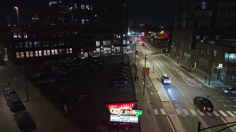 Illuminated Erie Lasalle Body Shop sign,... | Stock Video | Pond5