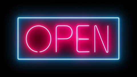 A Illuminated Neon Open Sign Animated On... | Stock Video | Pond5