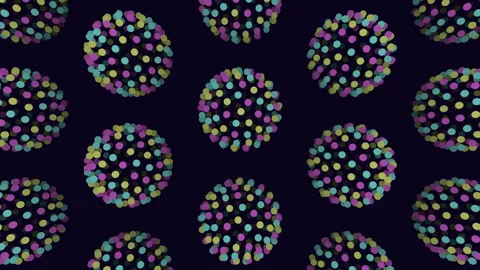 Illusion neon spheres pattern in rows wi... | Stock Video | Pond5