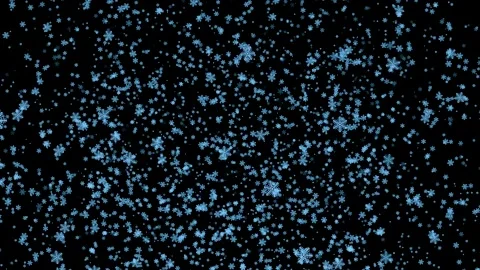 Illustrated snowflakes falling on a blac... | Stock Video | Pond5