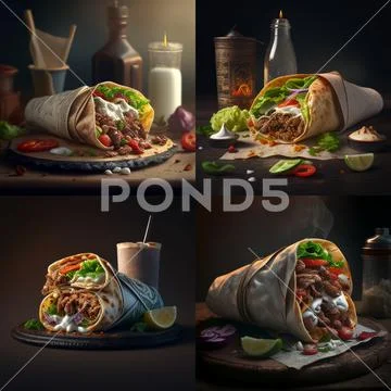 Illustration of delicious kebab, delicious arabic national dish ...