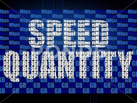 Illustration for explaining the speed and quantity of the Internet ...